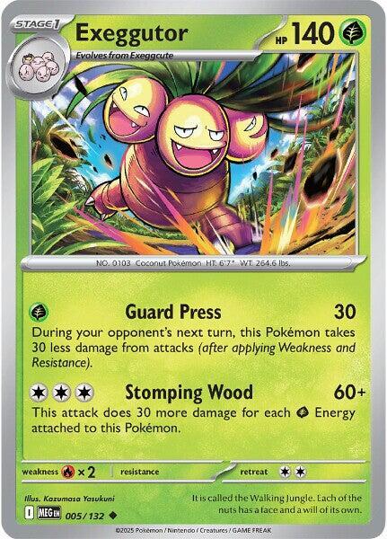 ME01: Mega Evolution – 005/132 – Exeggutor – Reverse Holo – Collectible ...