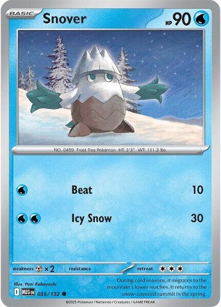 ME01: Mega Evolution – 035/132 – Snover – Reverse Holo – Collectible.no ...